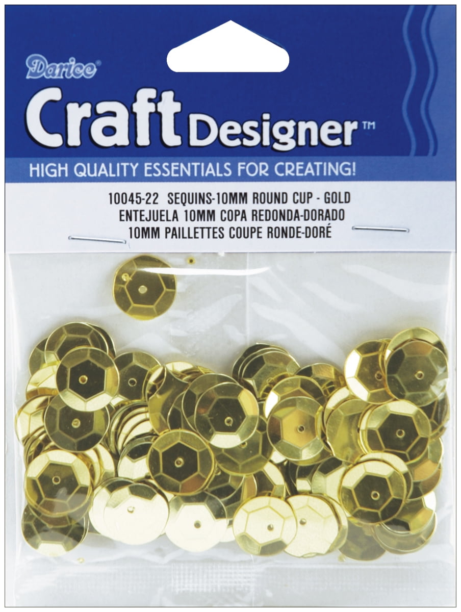 Cupped Sequins 10mm 120/Pkg-Gold - Walmart.com
