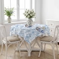 Autumn Blue Floral on White Pumpkin Table Cloth 60x60in, Waterproof ...