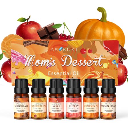 Essential Oils Set, ASAKUKI Sweet Essential Oils for Diffusers for Home 6x10mL, 100% Natural ...