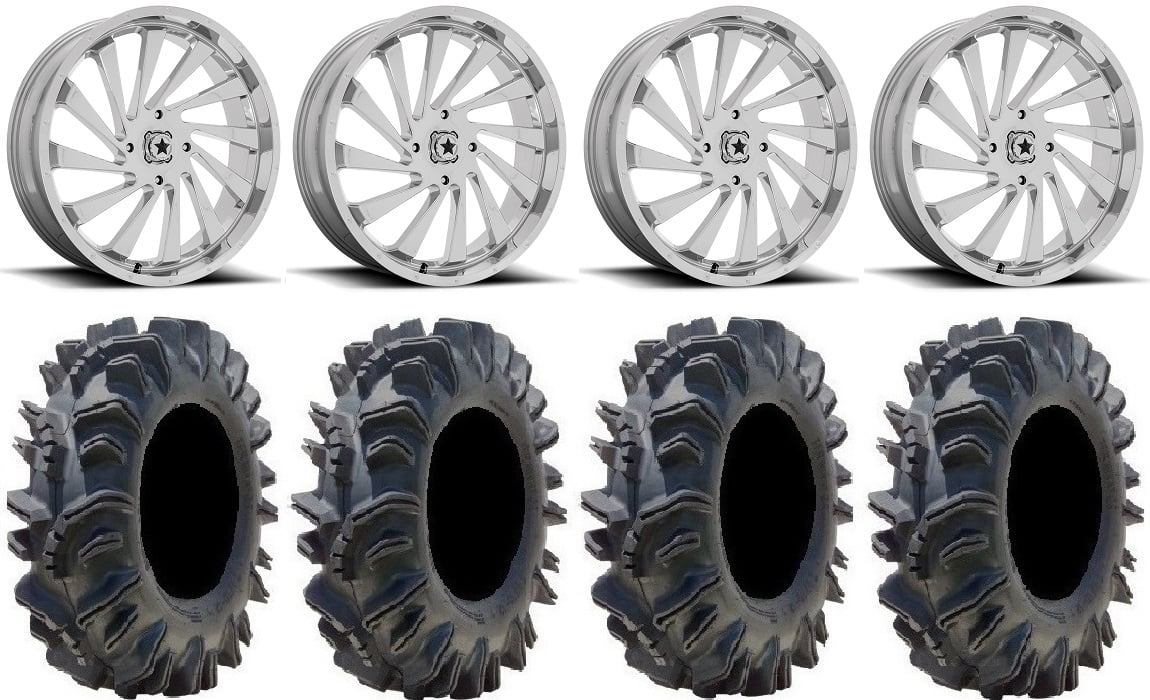 MSA Blade 18" Wheels Chrome 34" Terminator Tires Kawasaki Mule Pro FXT ...