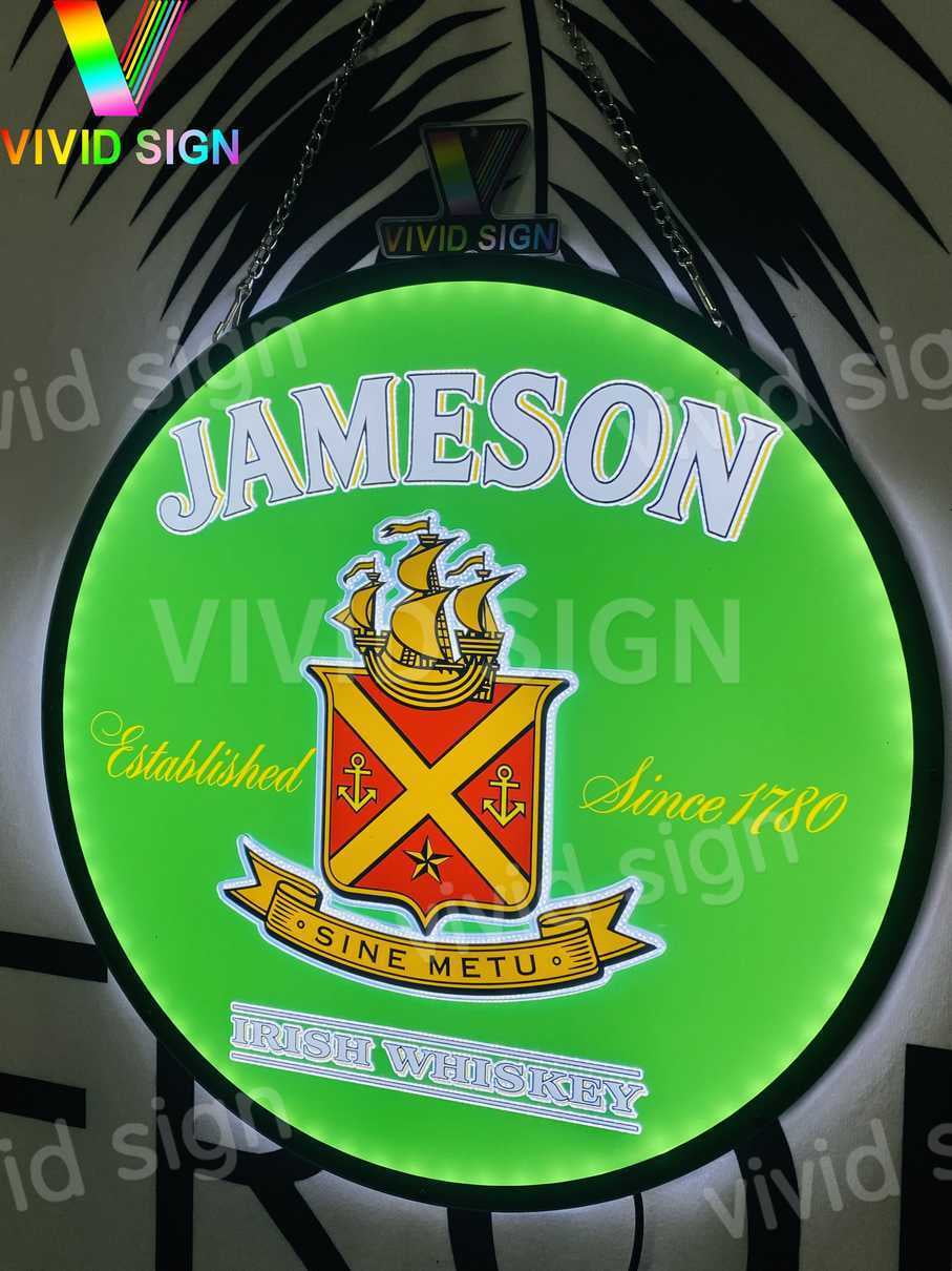 Queen Sense 16" Jamesons Irish Whiskey 3D LED Sign Light Vivid Printing ...