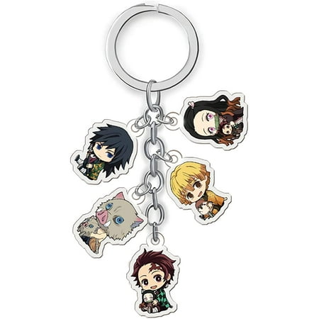 FanShow Anime Keychain,Kimetsu no Yaiba Keychains Double-Sided Pattern ...