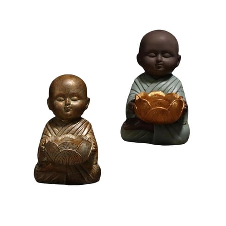 Buddha Statue Monk,Resin Meditating Little Monk Buddha Statue,Tealight ...