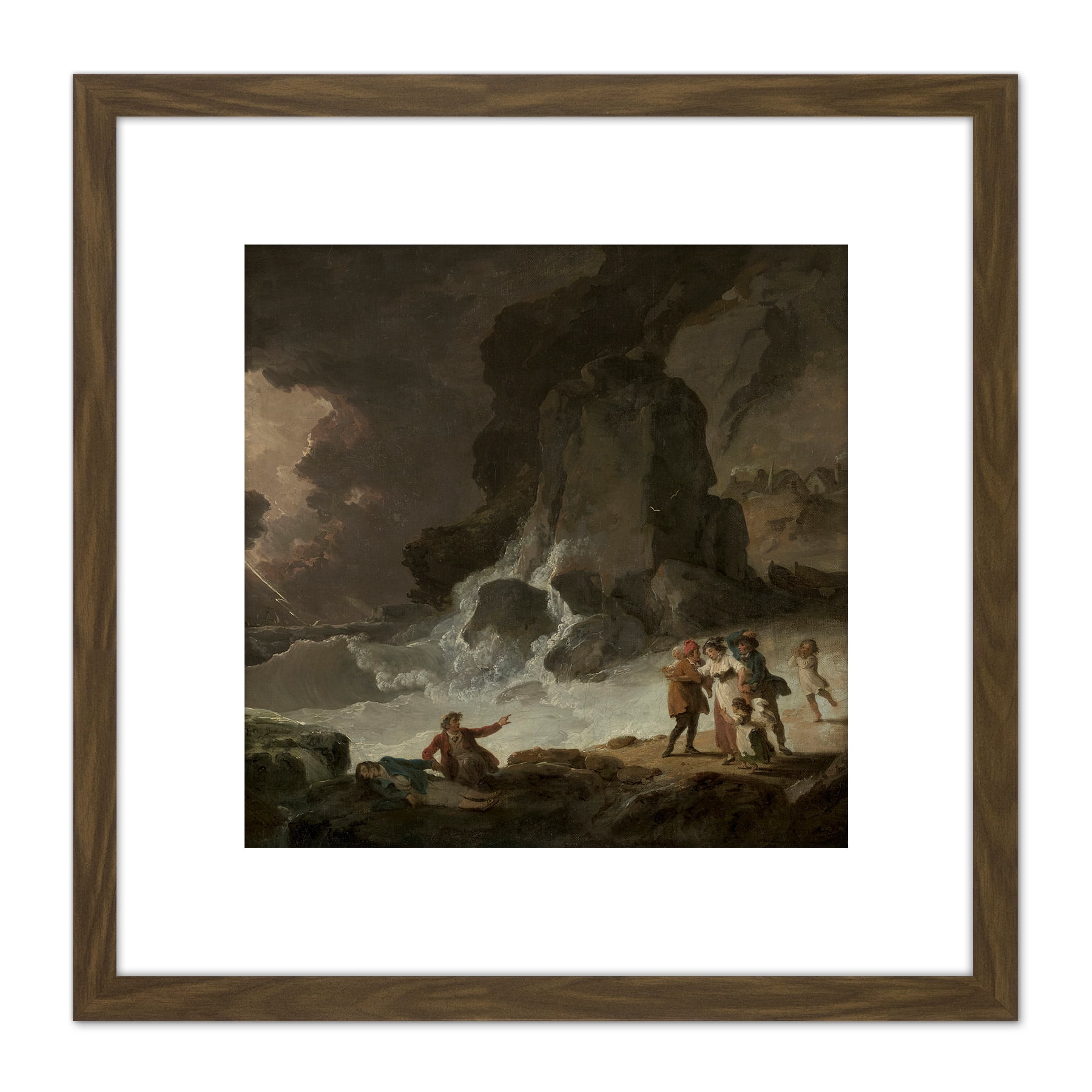 Ibbetson Storm Behind Isle Of Wight 8X8 Inch Square Wooden Framed Wall ...