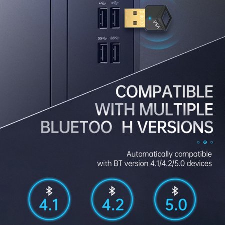 Bluetooth 5.0 USB Dongle Adapter for PC Portable Dongle Adapter ...
