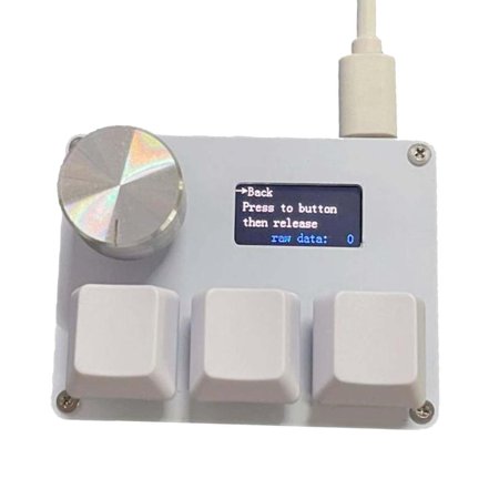 3 Key Mini Keypad with IPS with Knob Gaming Mechanical Keyboard White ...
