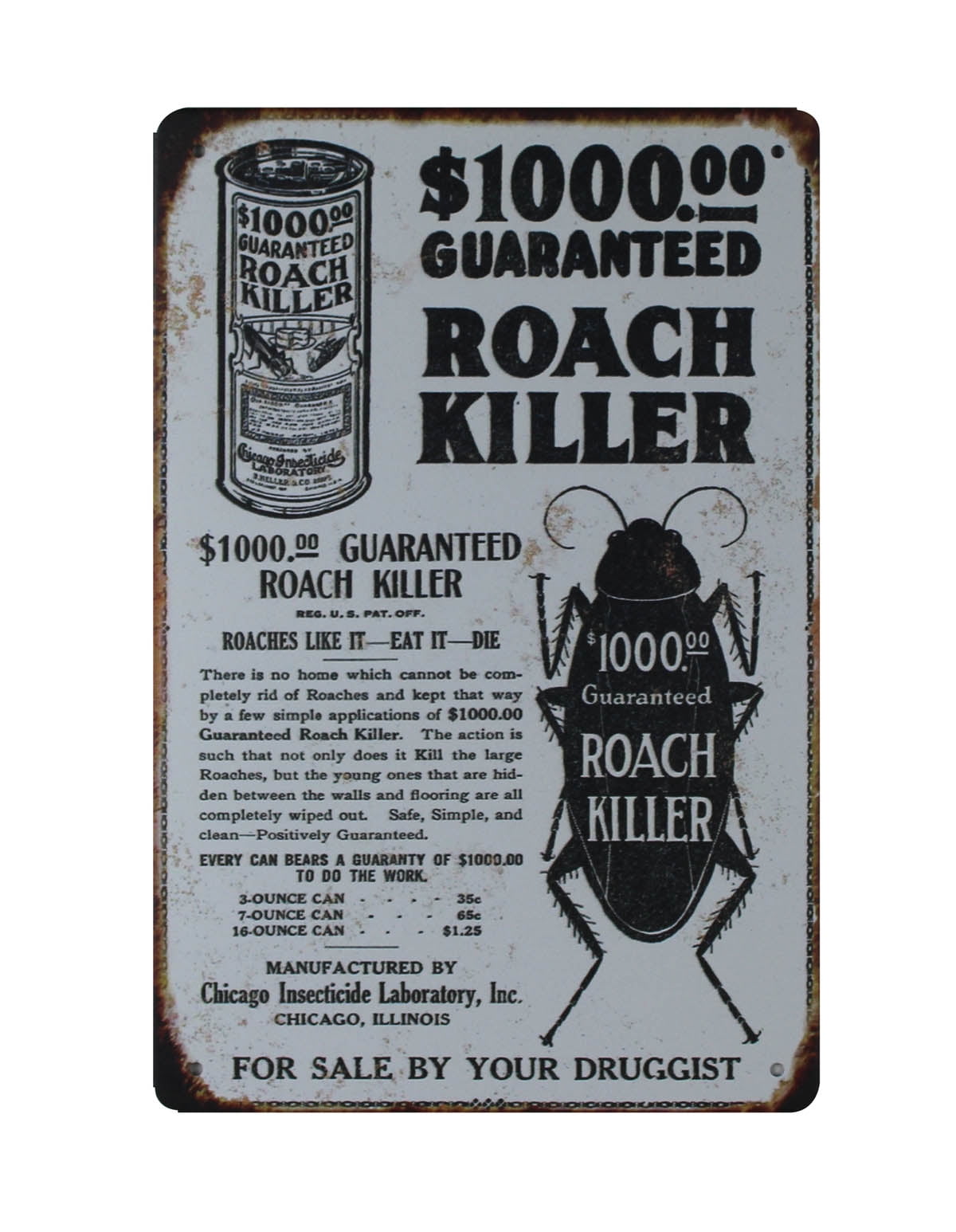Roach Killer metal tin sign vintage style reproduction 12 x 8 inches ...