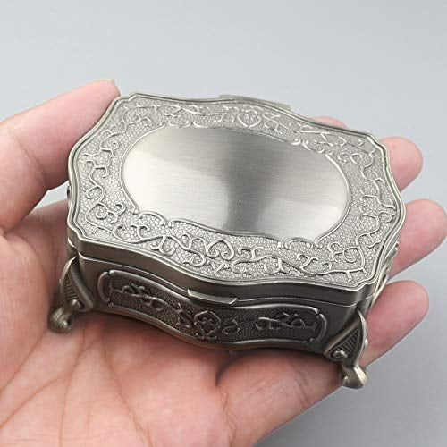 Sinzyo Square Emboss Alloy Metal Music Box Wind Up Movement Musical ...