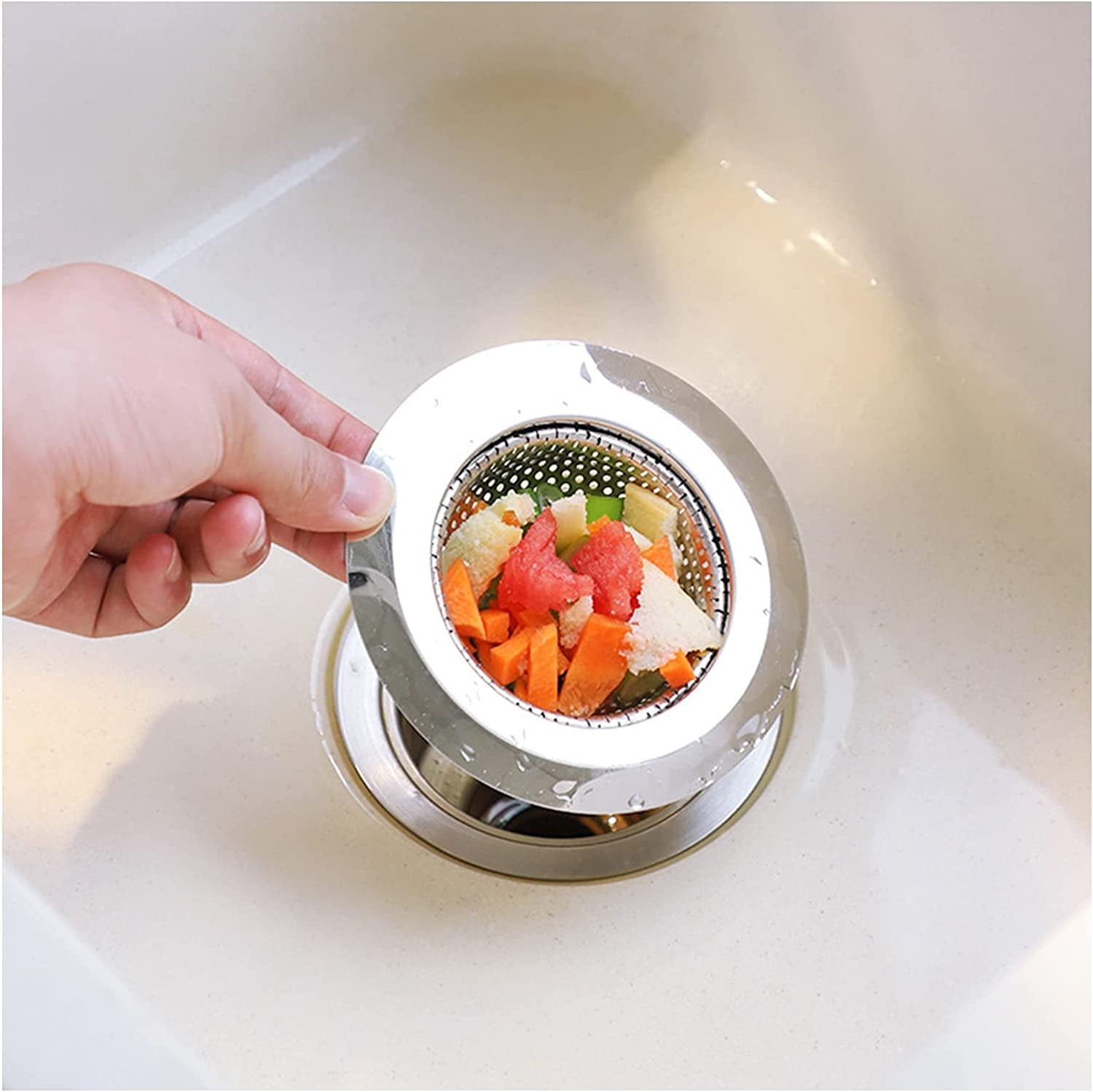 Kitchen Sink Strainer Basin Drain Filter, 1/2/3Pcs Stainless Steel ...
