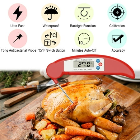 Instant Read Meat Thermometer Fast Accurate Digital Food Cooking ...