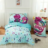 Barney Toddler Bedding, 5Pc Set, Comforter, Sheet, Pillowcase, Throw ...