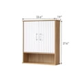 Bathroom Wall Cabinet with Double - Door, Bottom Shelf, Wavy ...