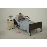 Drive Medical No Gap Half Length Side Bed Rails with Brown Vein Finish ...