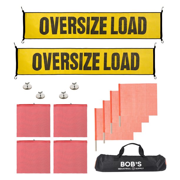 BISupply Towing Safety Flag Kit - Oversized Trailer Safety Flags for ...