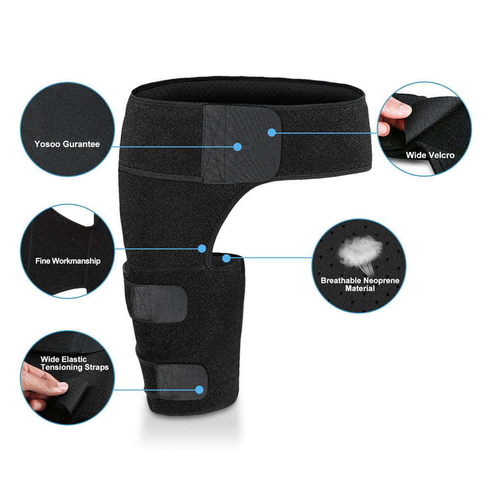 Gupbes Groin Wrap, Adjustable Support for Hip, Groin, Hamstring, Thigh ...