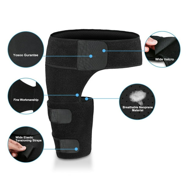Gupbes Groin Wrap, Adjustable Support for Hip, Groin, Hamstring, Thigh ...