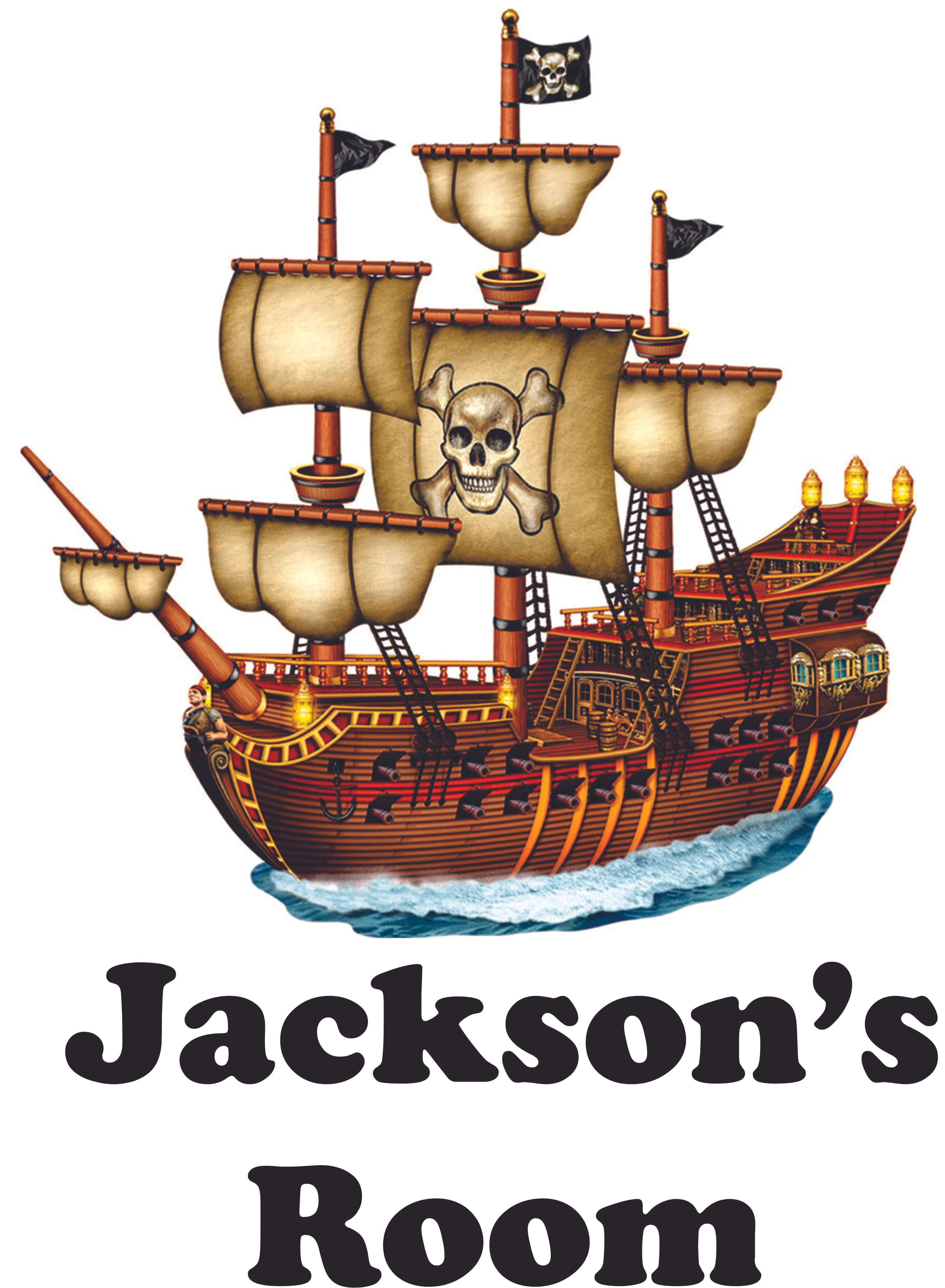 Big Pirate Ship Personalized Name Custom Names Pirate Ship Wall Decals big-pirate-ship-personalized-name-custom-names-pirate-ship-wall-decals