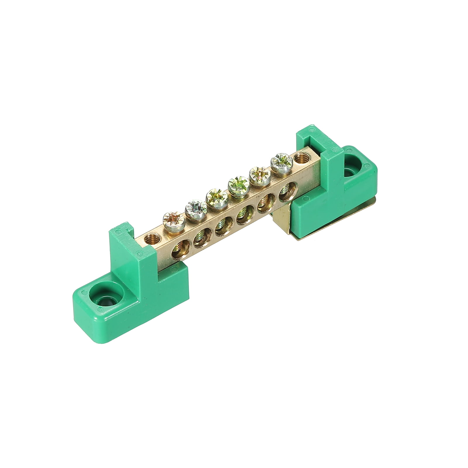 Terminal Ground Bar Screw Block Barrier Brass 6 Positions Green ...