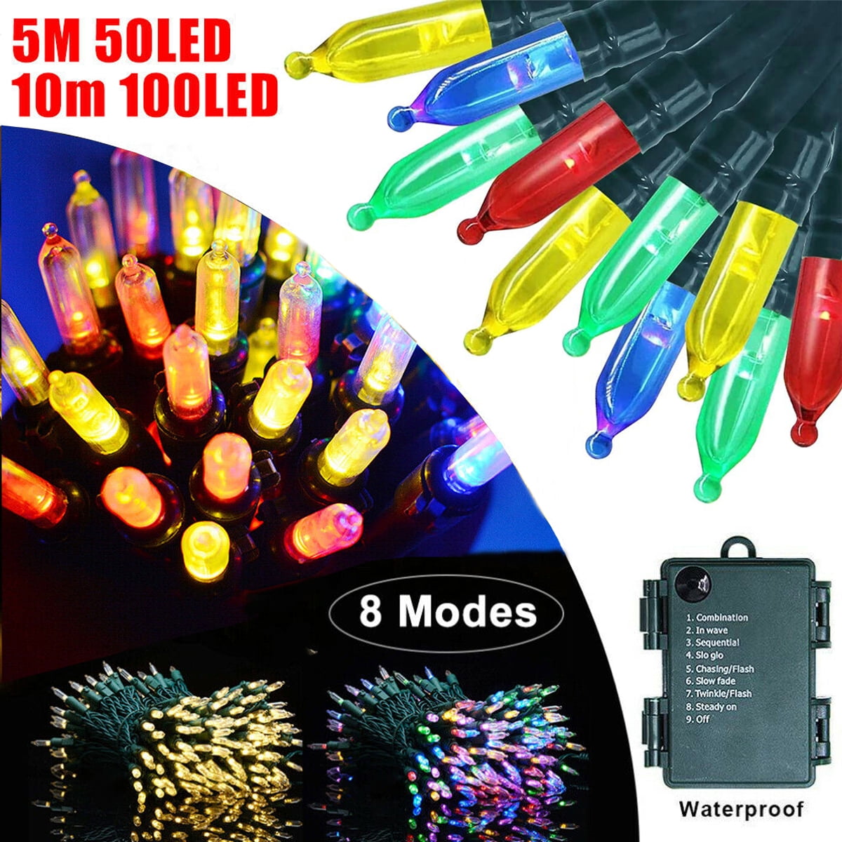 ZOELNIC Battery Operated Christmas Lights, 16ft 50 LED Mini String ...