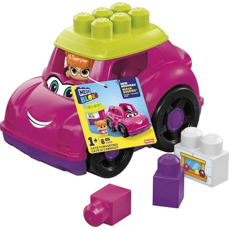 â€‹MEGA BLOKS Catie Convertible Building Set with 1 Pink Convertible, 1 ...