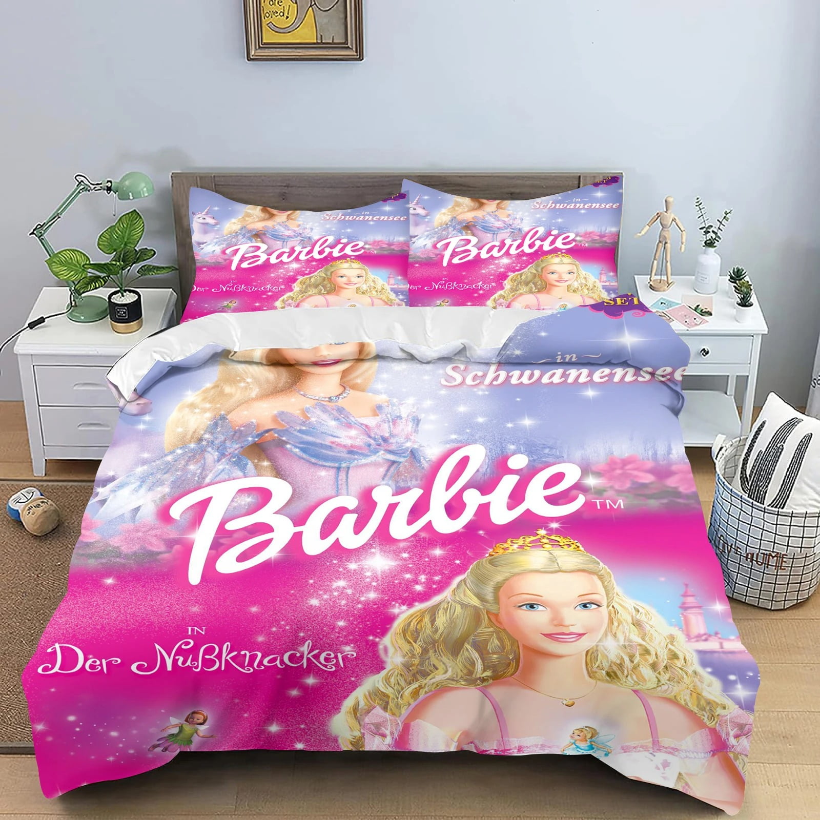 Click here for Yingd Barbie Pink Fashion Cartoon 3 Pcs Bed Set 3d... prices