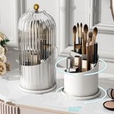 Quixal Covered Toothbrush Holder, 360-Degree Rotating Organizer with ...