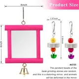 2 Pieces Chicken Mirror Toys Hanging Swing Mirror with Bell Wooden ...