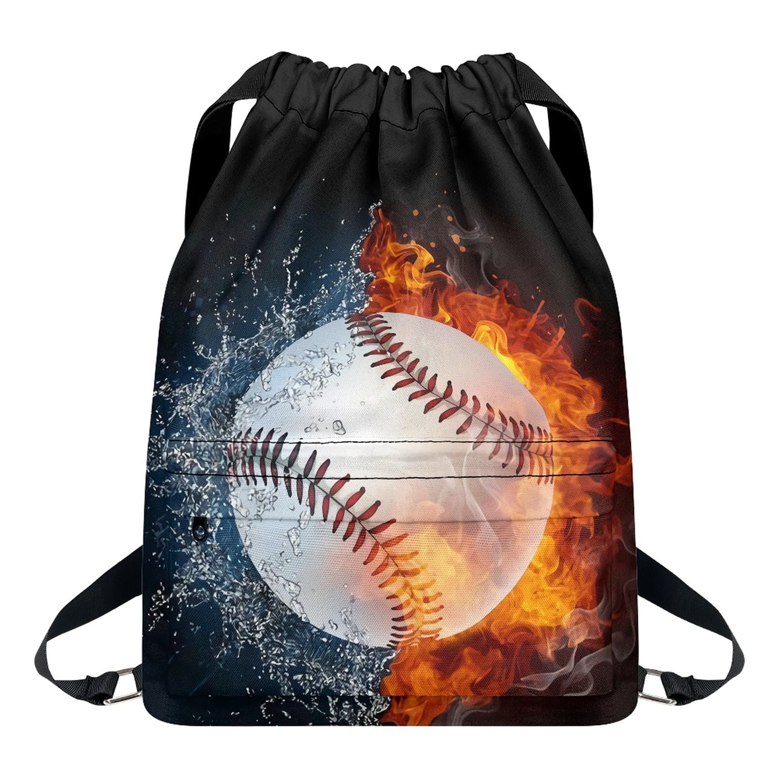 Xoenoiee Baseball Print Drawstring Backpack for Men Women, Water and ...