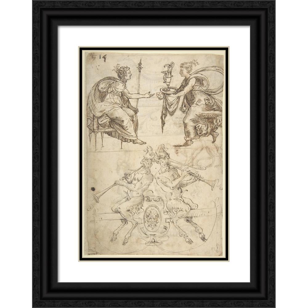 Andrés de Melgar 11x14 Black Ornate Wood Framed Double Matted Museum ...