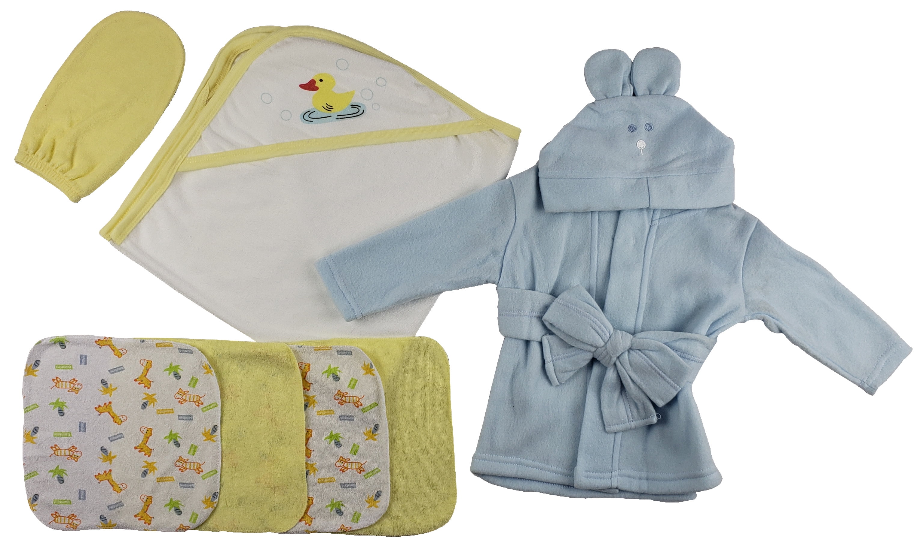 Set of 7 Blue and White Layette Bath Set for Infant, 8" - Walmart.com ...