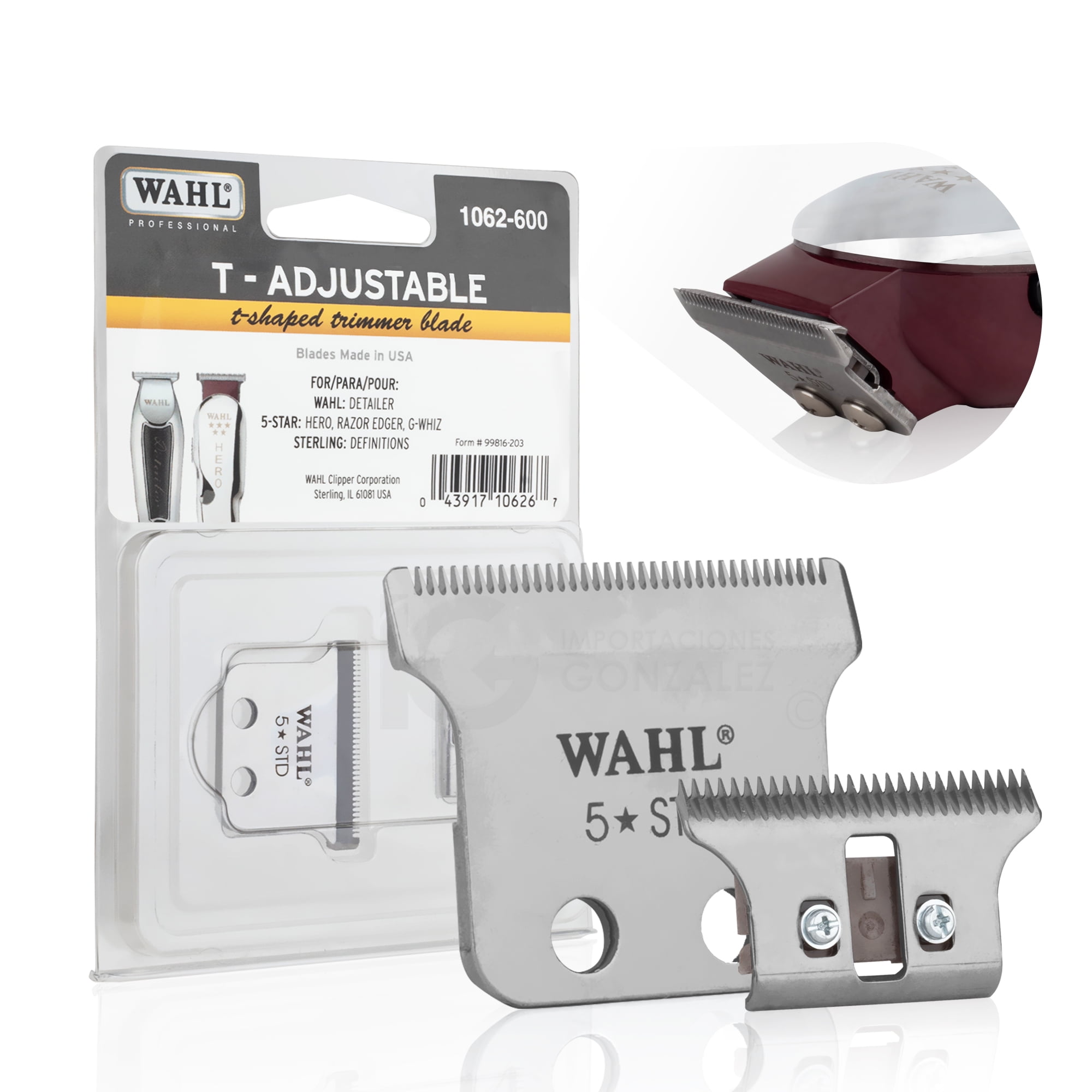 Navaja Repuesto Cuchillas Wahl 1062-600 Profesional Detailer | Walmart ...