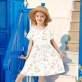 Rabbit Short Sleeve Dress A-Line Cute Midi Casual Sundress 2-8 Years ...