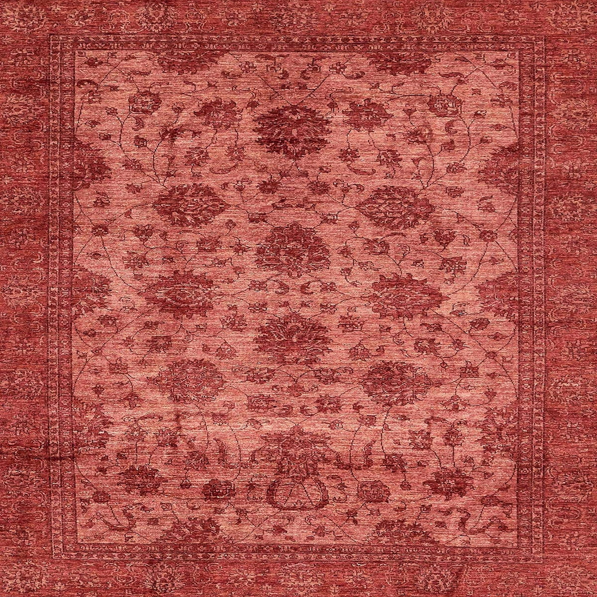 Ahgly Company Indoor Square Abstract Red Abstract Area Rugs, 6' Square ...