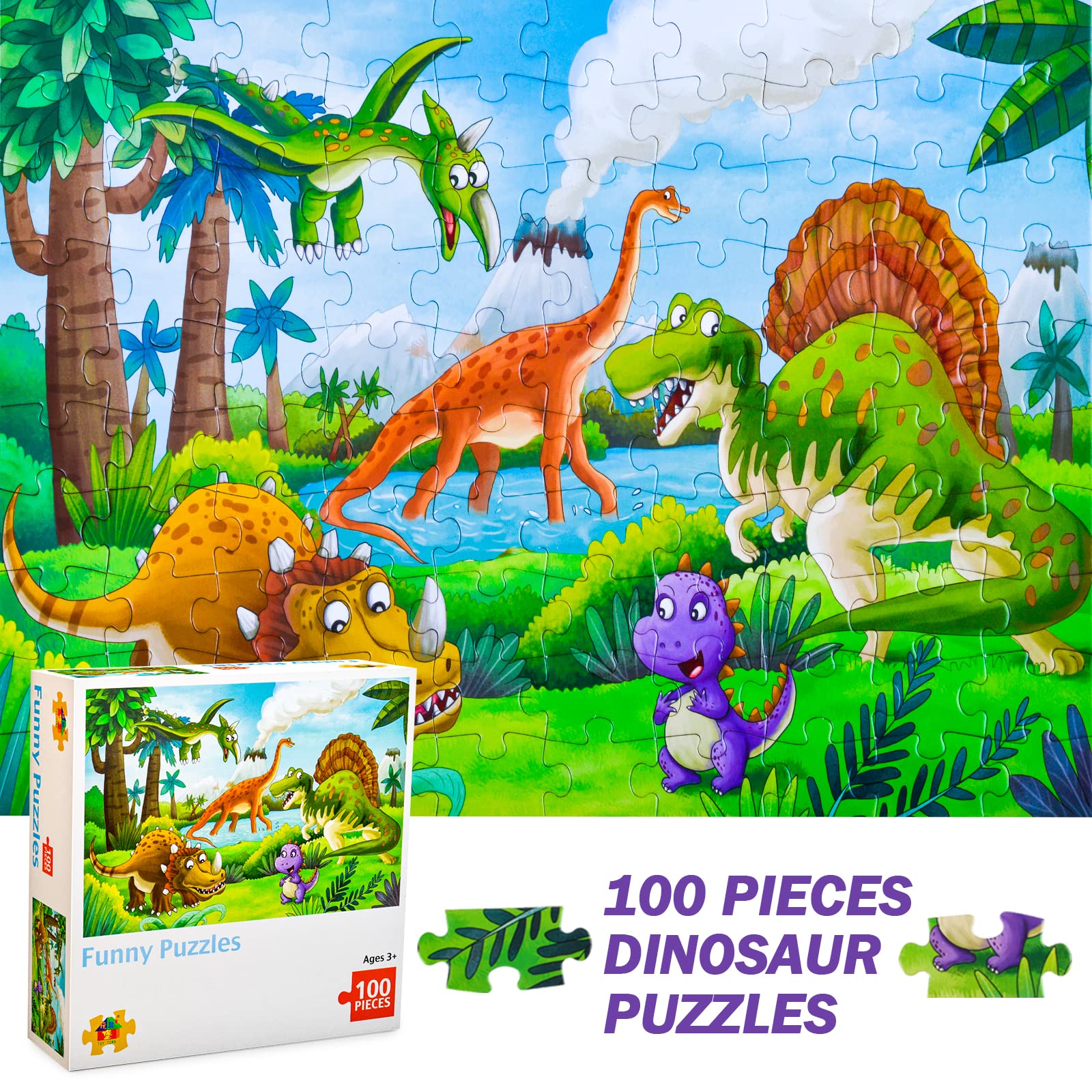 Lucyzero Dinosaur Jigsaw Puzzle For Kids 3 4 5 6 7 Year Old Boys 100 Lucyzero Dinosaur Jigsaw Puzzle For Kids 3 4 5 6 7 Year Old Boys 100