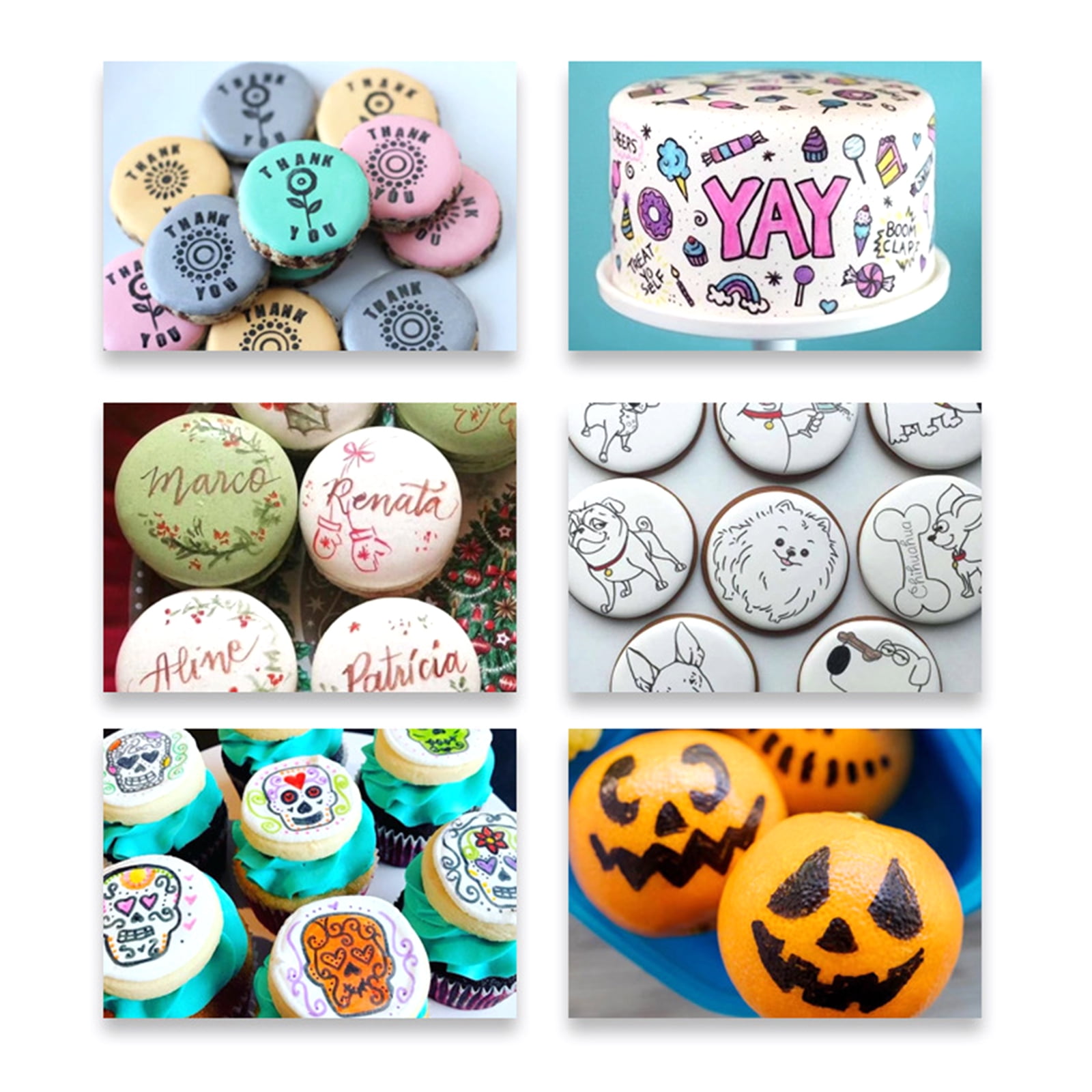 BYDOT Edible Markers for Cookie Food Coloring Pens Fine and Thick Tip ...