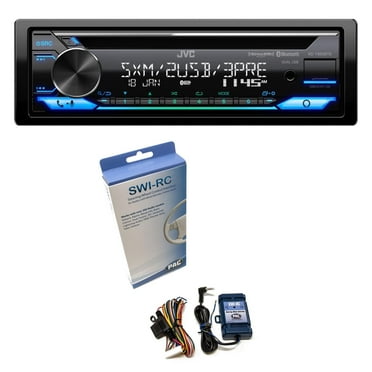 JVC KD-TD91BTS Single DIN CD Player Bluetooth USB AUX AM/FM Radio Receiver Bundle Combo with ...