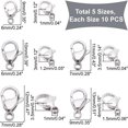 50Pcs 5 Style Stainless Steel Lobster Claw Clasps Parrot Trigger Clasps ...