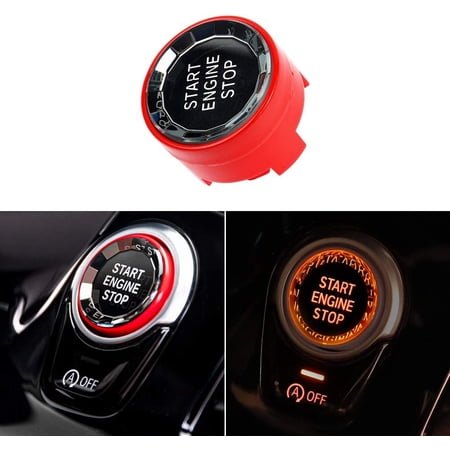 Crystal Red Car Start Stop Engine Push Button Cover Start Ignition ...