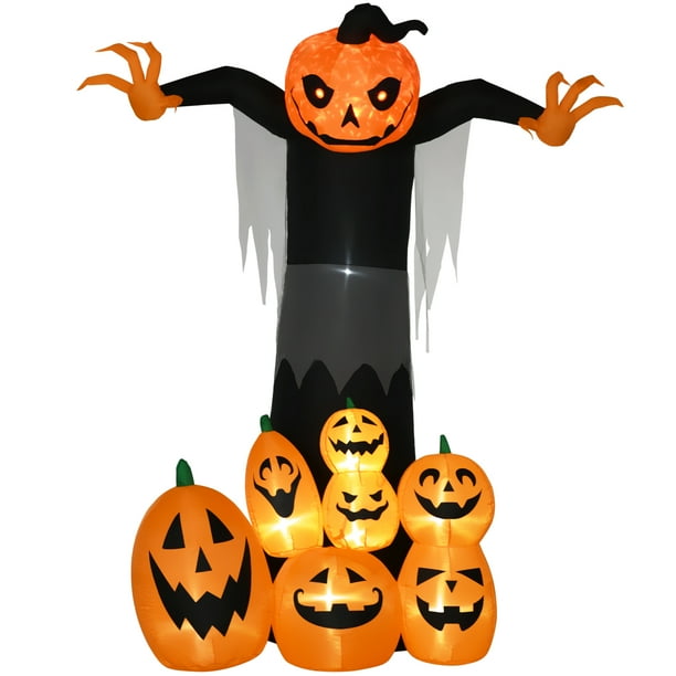 HOMCOM 106.25" Giant Halloween Pumpkin Inflatable Decoration - Walmart.com