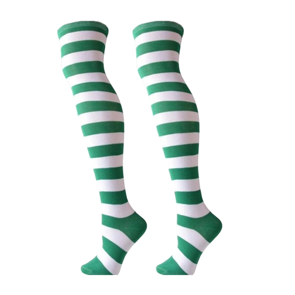 Click here for Sock Panda Striped Patterned Socks (Thigh High) Ke... prices