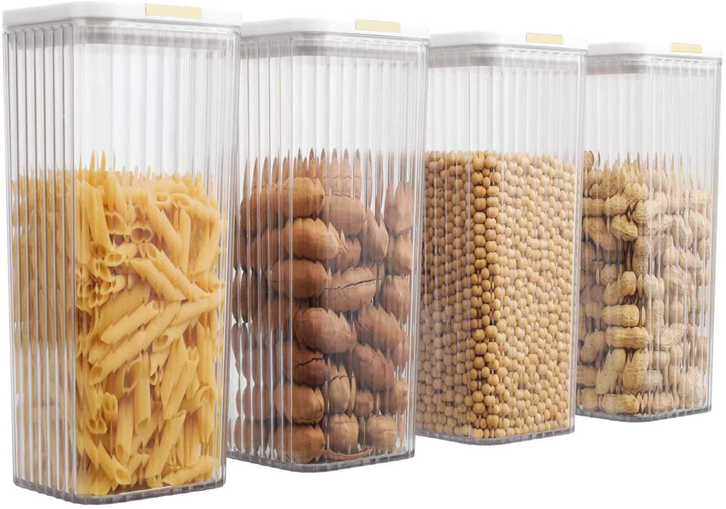 4 PC Food Storage Containers Pantry Container, Airtight Plastic ...