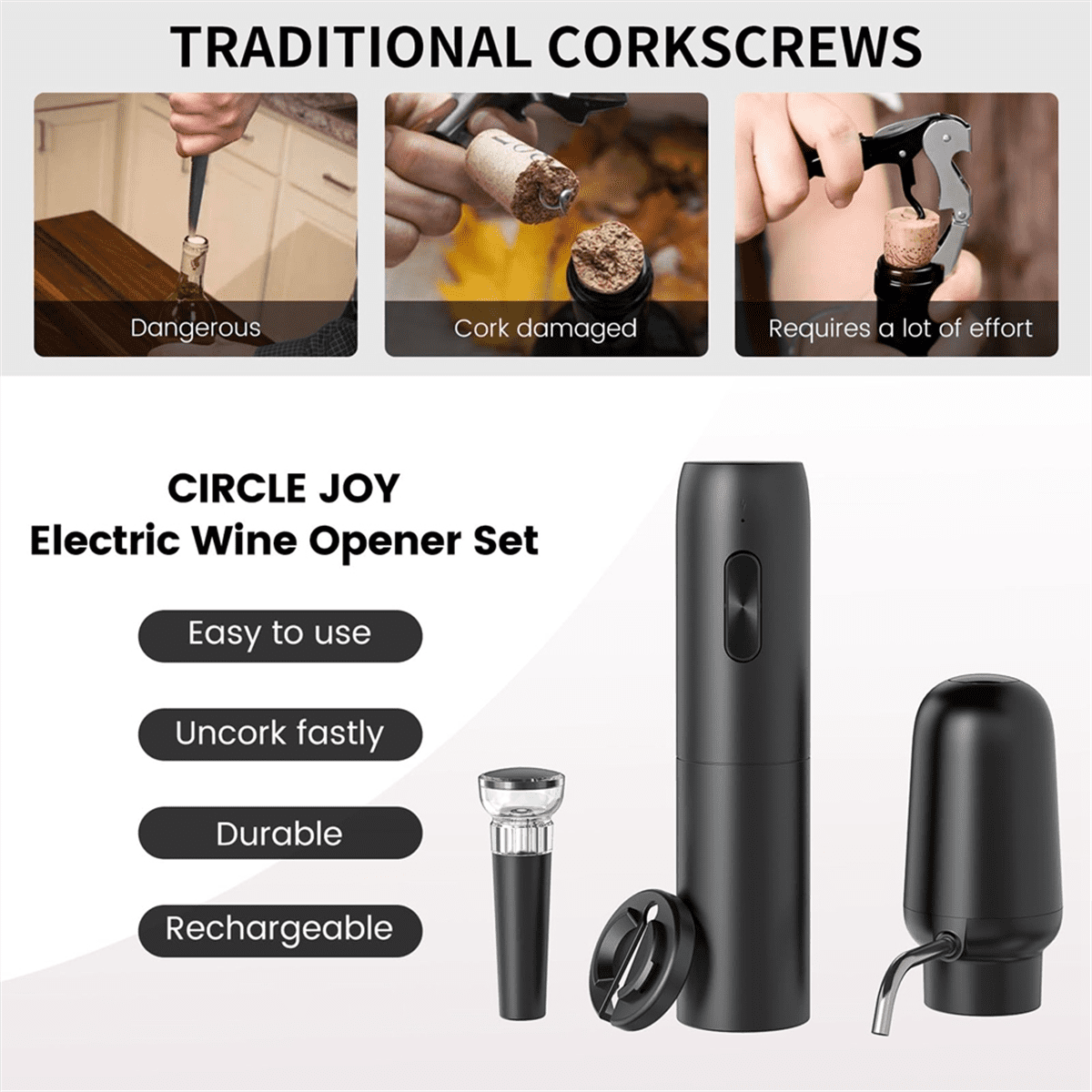 Click here for Unbranded Electric Wine Opener Set 4-In-1 Wine Set... prices