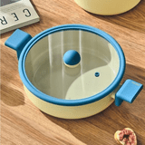 Danish Kitchen Nonstick Forged 8" Low Stock Pot with Lid, Healthy ...