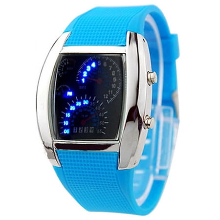 Flmtop Fashion Men's Women's Sport LED Dashboard Pattern Dial Digital ...