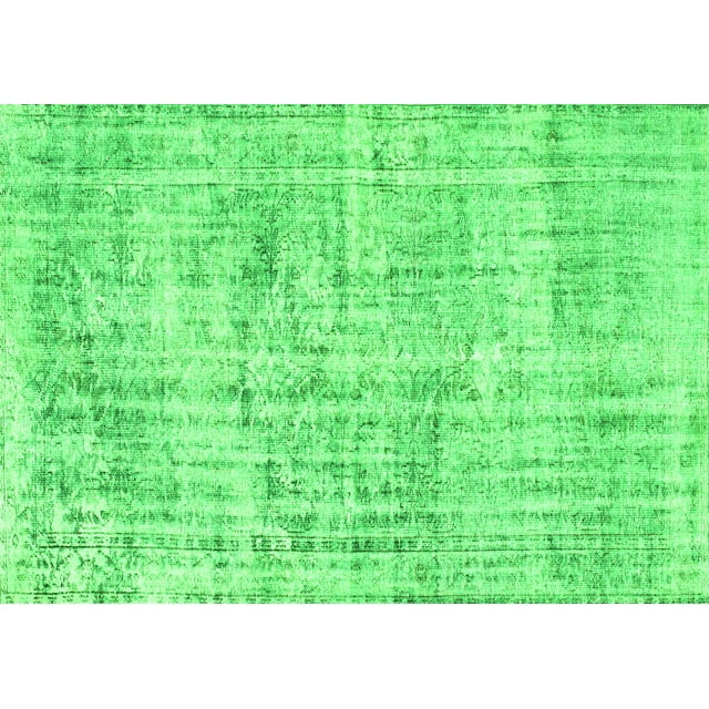 Ahgly Company Indoor Rectangle Abstract Green Contemporary Area Rugs, 8 ...