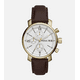 Fossil Men's BQ1009 Brown Leather Strap White Dial Chronograph Watch ...
