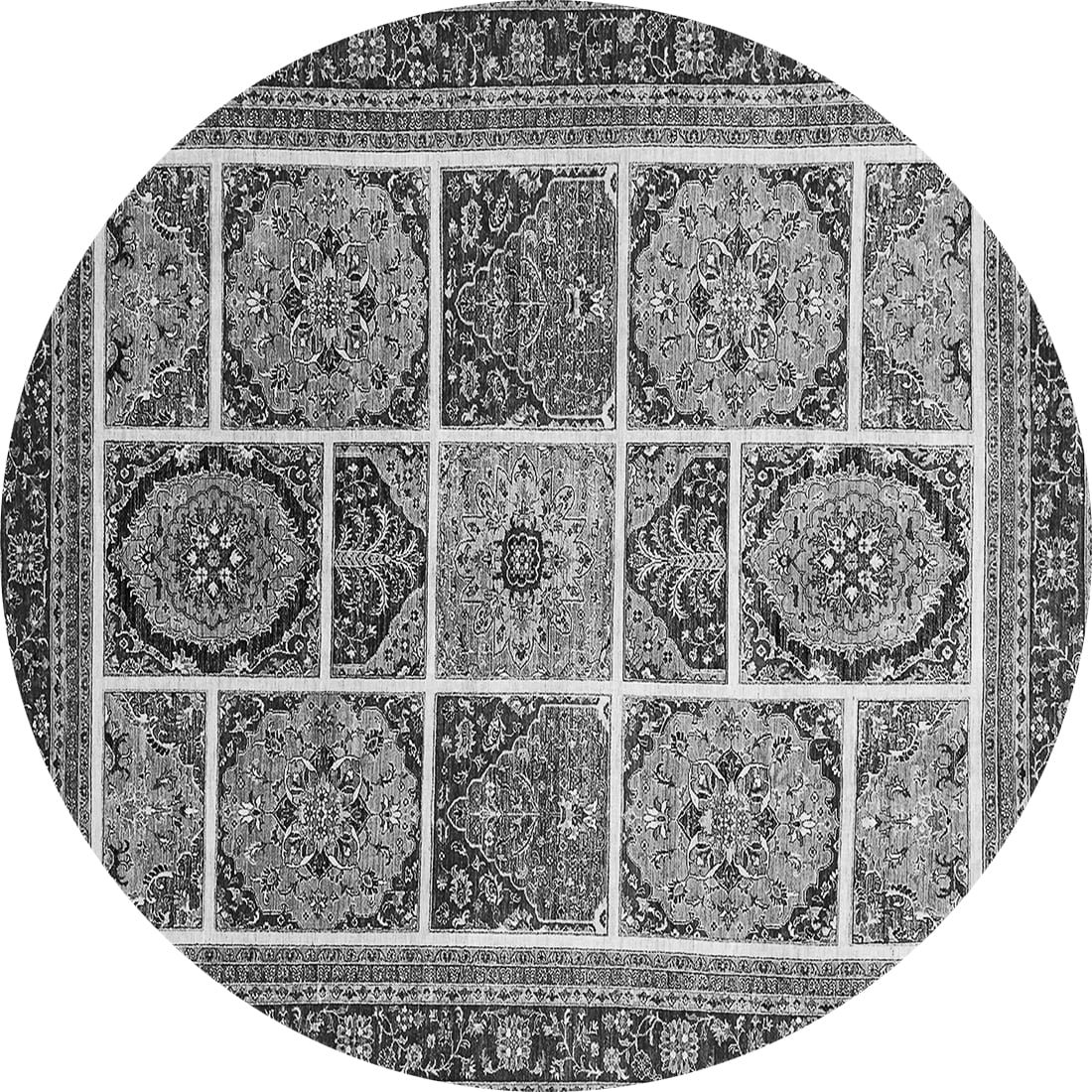 Ahgly Company Indoor Round Abstract Gray Modern Area Rugs, 8' Round ...