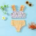 CAIXIA Girls Swimsuit 2 Pieces Bikini Cute Ruffle Tankini Sets Contrast ...