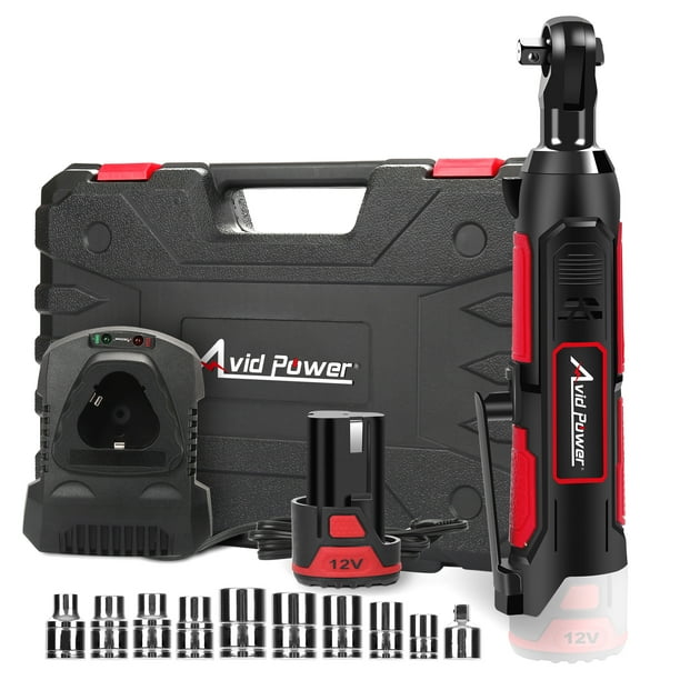 AVID POWER 3/8" Cordless Electric Ratchet Wrench Set, 50N.m(37 Ft-lbs ...