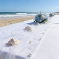 AOOOWER Delicate Pearls Decorated Tulle Fabric Tablecloth For Formal ...